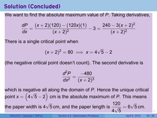 Lesson 20: Optimization (slides) | PDF