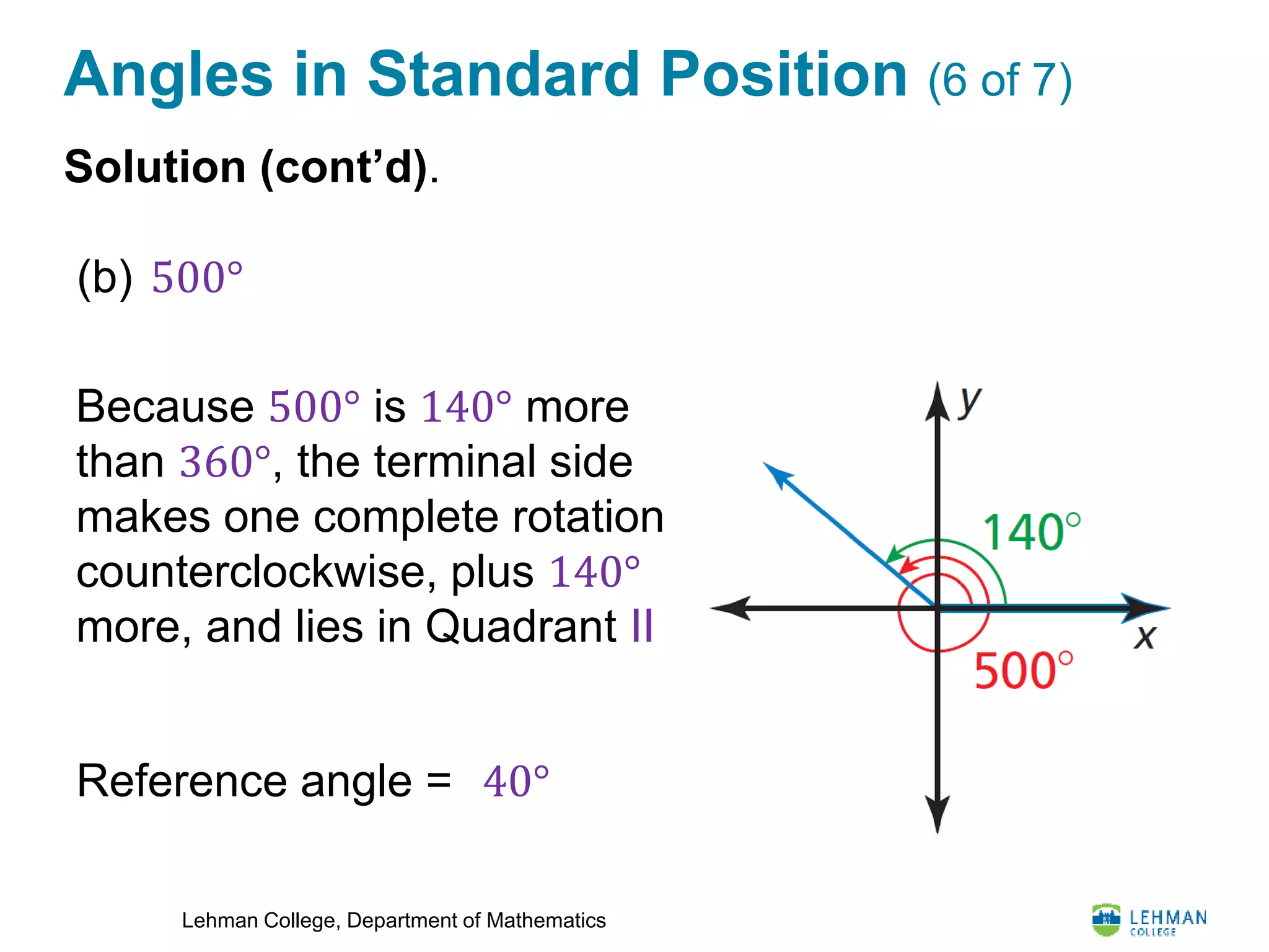Lesson 20: Trigonometric Functions of Any Angle Part 1 | PPTX