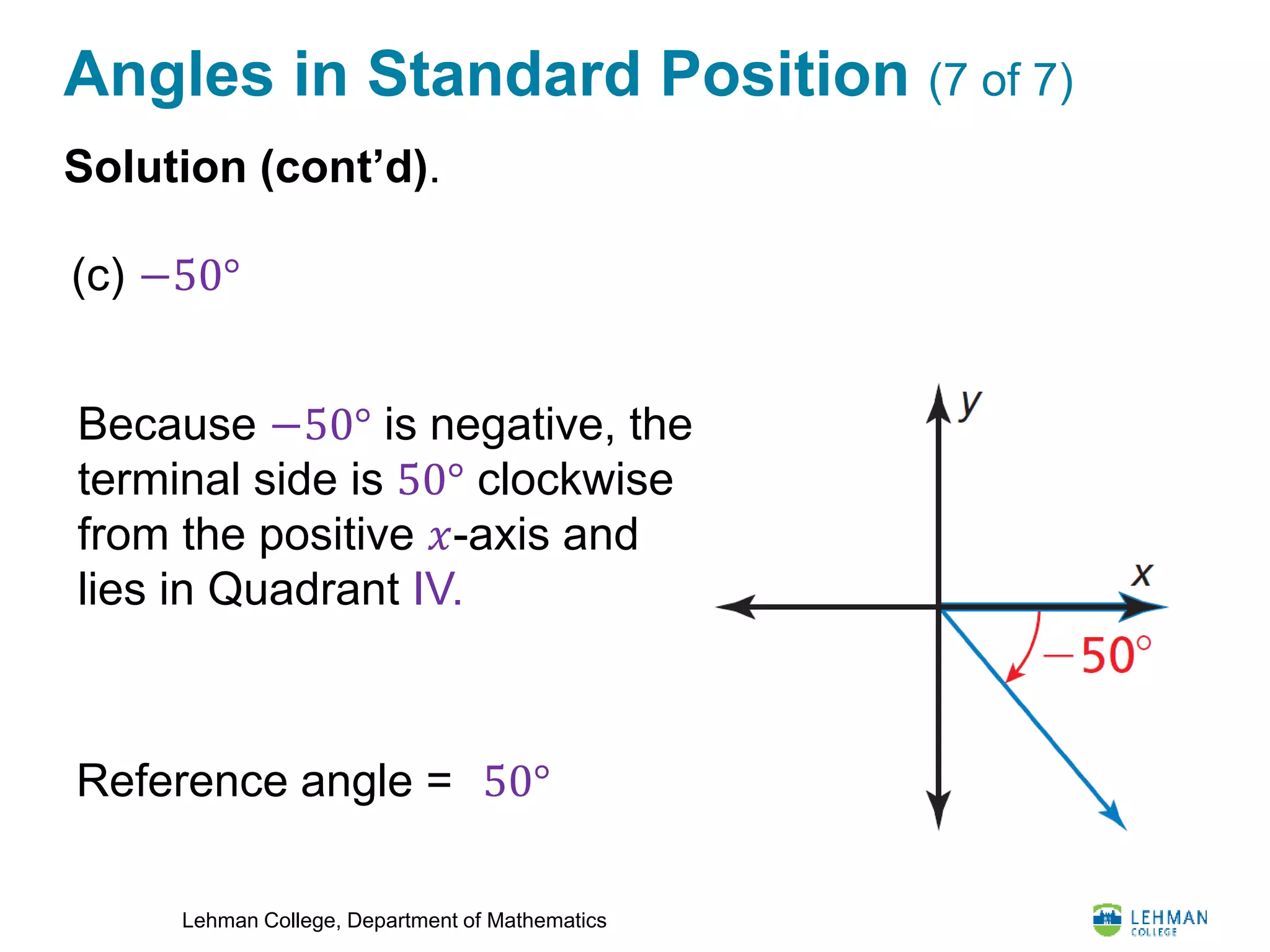 Lesson 20: Trigonometric Functions of Any Angle Part 1 | PPTX