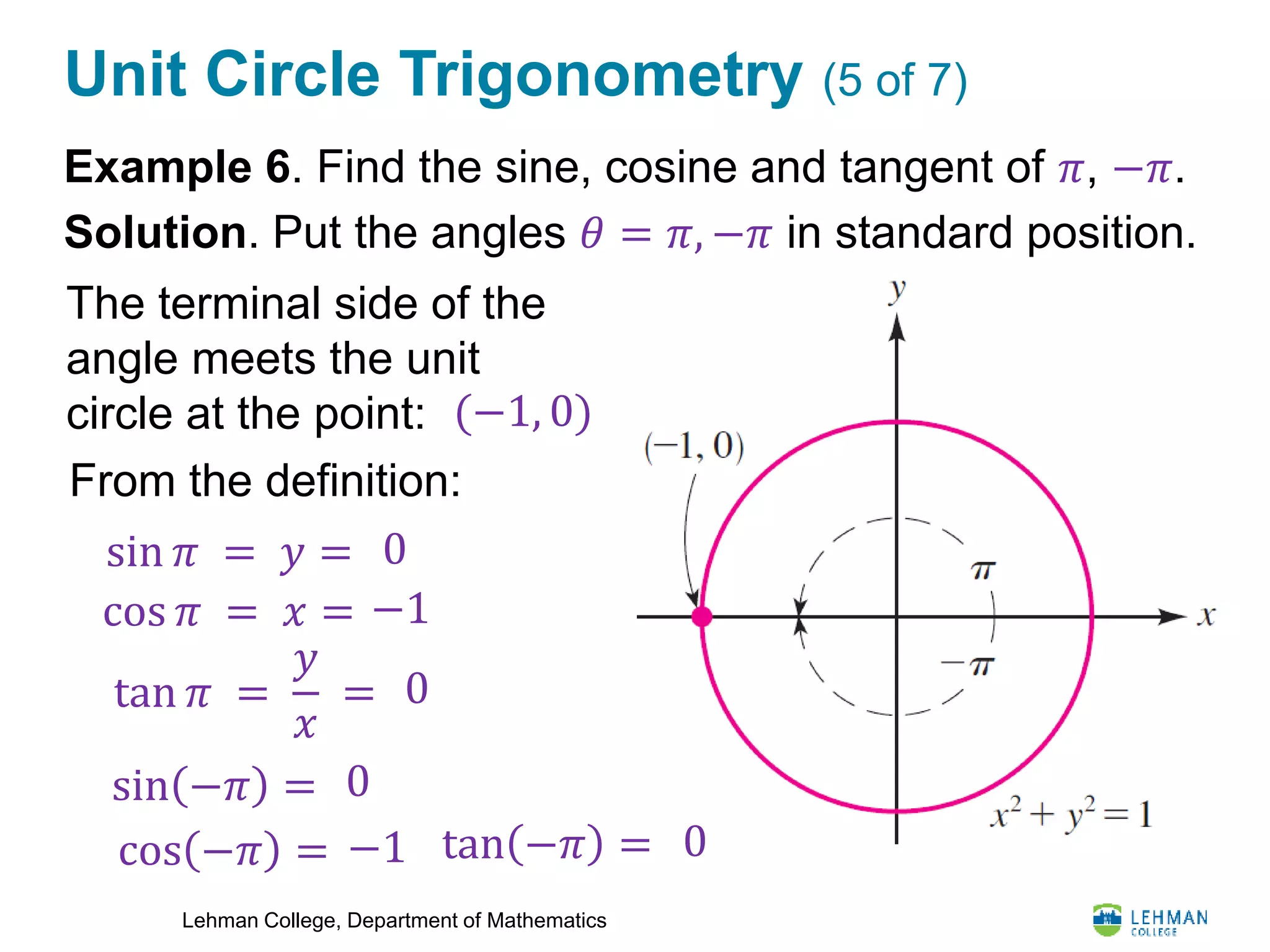 Lesson 20: Trigonometric Functions of Any Angle Part 1 | PPTX