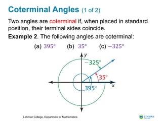 Lesson 20: Trigonometric Functions of Any Angle Part 1 | PPTX