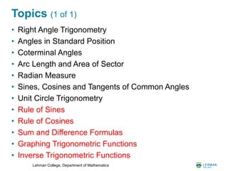 Lesson 20: Trigonometric Functions of Any Angle Part 1 | PPTX