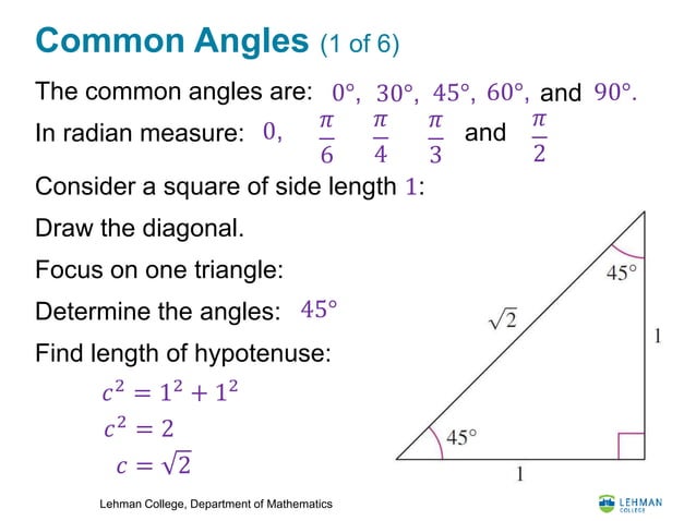 Lesson 20: Trigonometric Functions of Any Angle Part 1 | PPTX | Physics ...