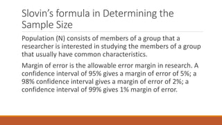 Lesson 20 describing sample size and sampling procedures | PPTX