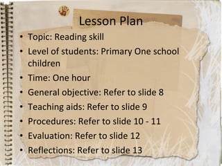 Lesson Plan - Reading Skill | PPT