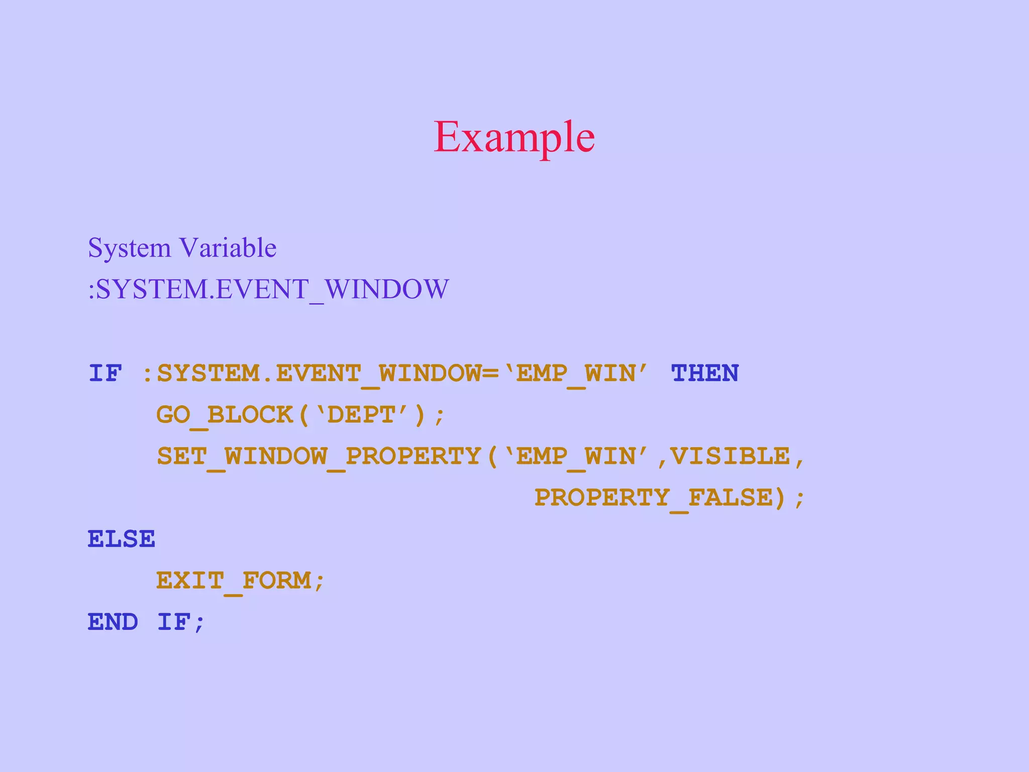 Oracle Forms :Window and Canvases | PPT