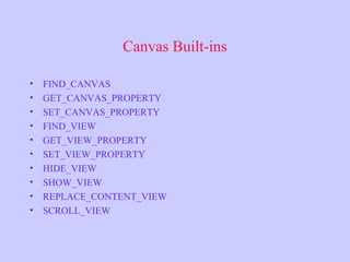 Oracle Forms :Window and Canvases | PPT