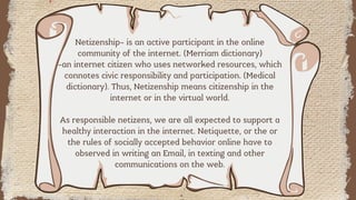Lesson 2 Netizenship and Netiquette in Online Communities | PDF