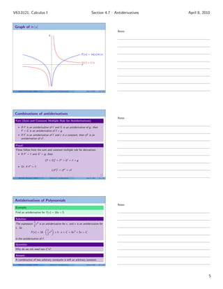 Lesson 21: Antiderivatives (notes) | PDF