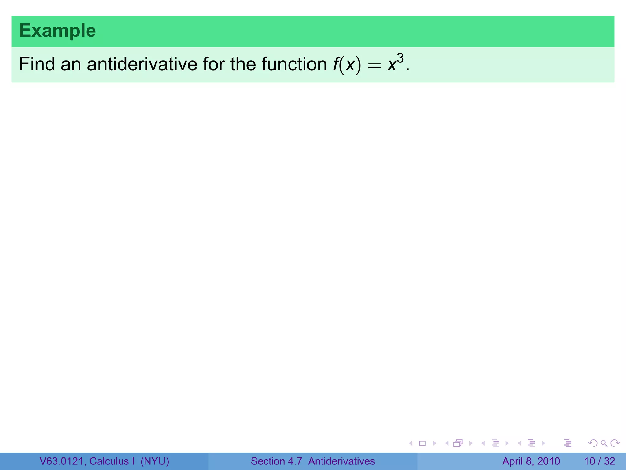 Lesson 21: Antiderivatives (slides) | PDF