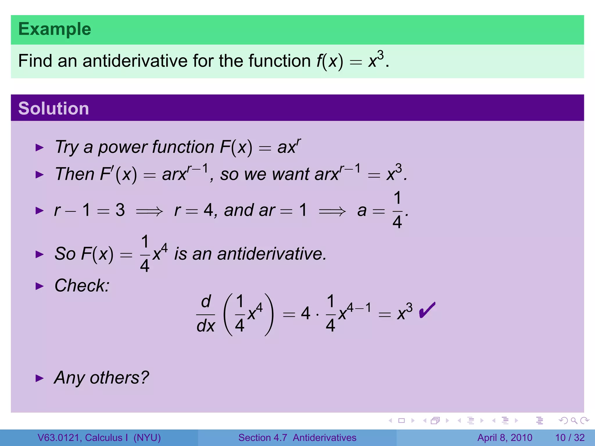 Lesson 21: Antiderivatives (slides) | PDF