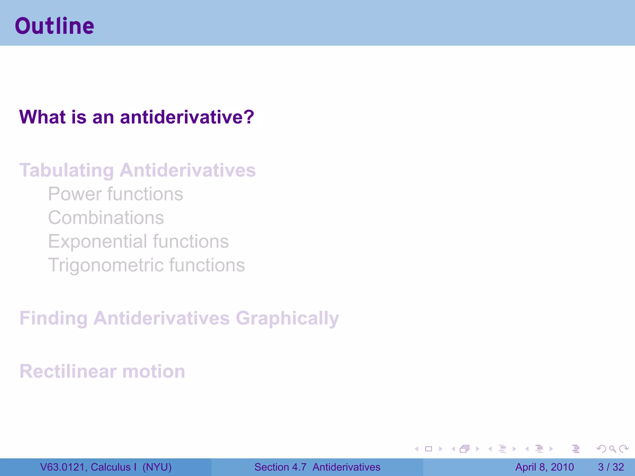 Lesson 21: Antiderivatives (slides) | PDF