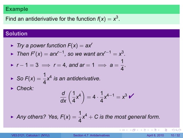 Lesson 21: Antiderivatives (slides) | PDF