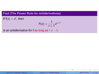 Lesson 21: Antiderivatives (slides) | PDF