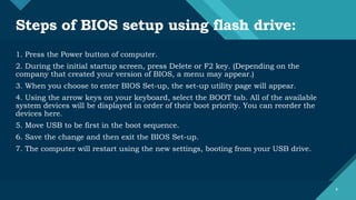 LESSON 21 - Basic-input-output-system (BIOS) configuration procedures ...