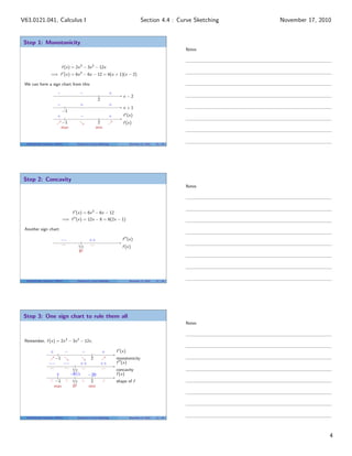 Lesson 21: Curve Sketching (Section 041 handout) | PDF | Physics | Science