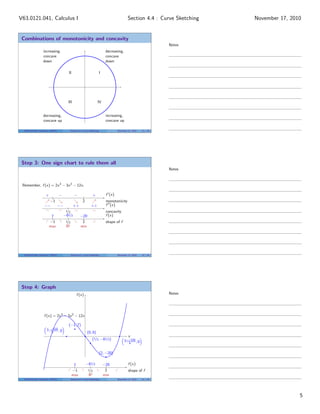 Lesson 21: Curve Sketching (Section 041 handout) | PDF | Physics | Science