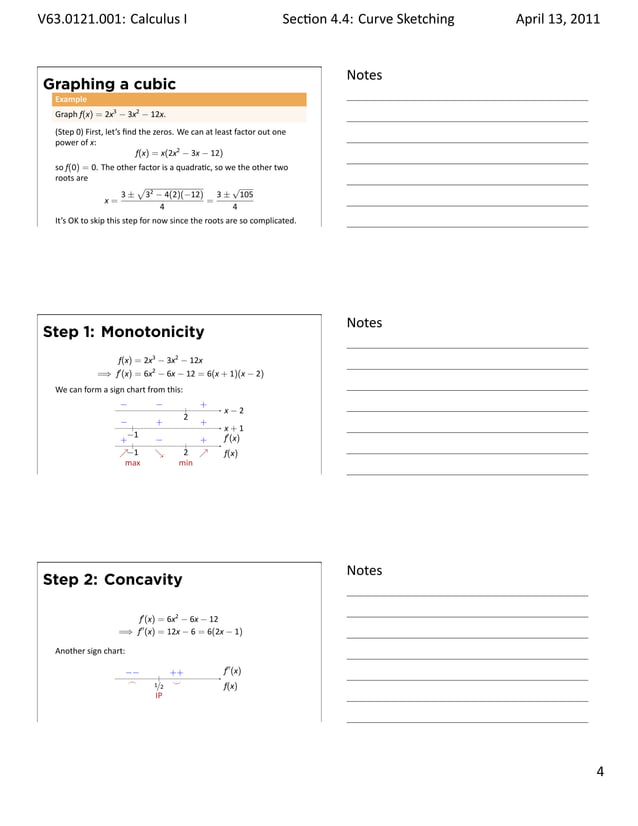 Lesson 21: Curve Sketching (handout) | PDF