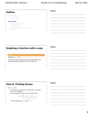 Lesson 21: Curve Sketching (handout) | PDF