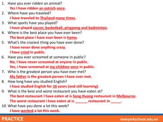 Lesson 21 review grammar 2 | PDF | Sports