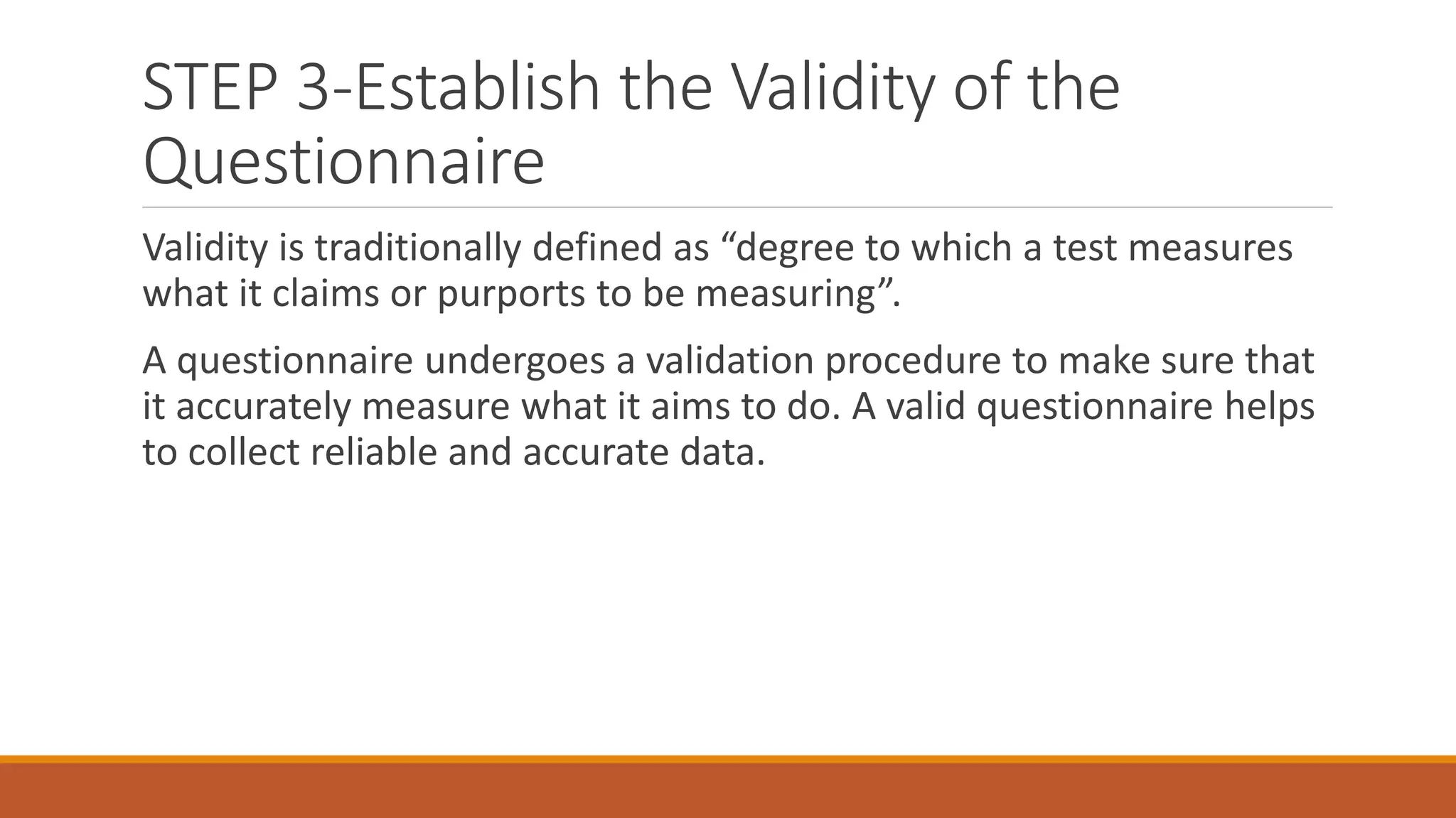 Lesson 21 designing the questionaire and establishing validity and ...