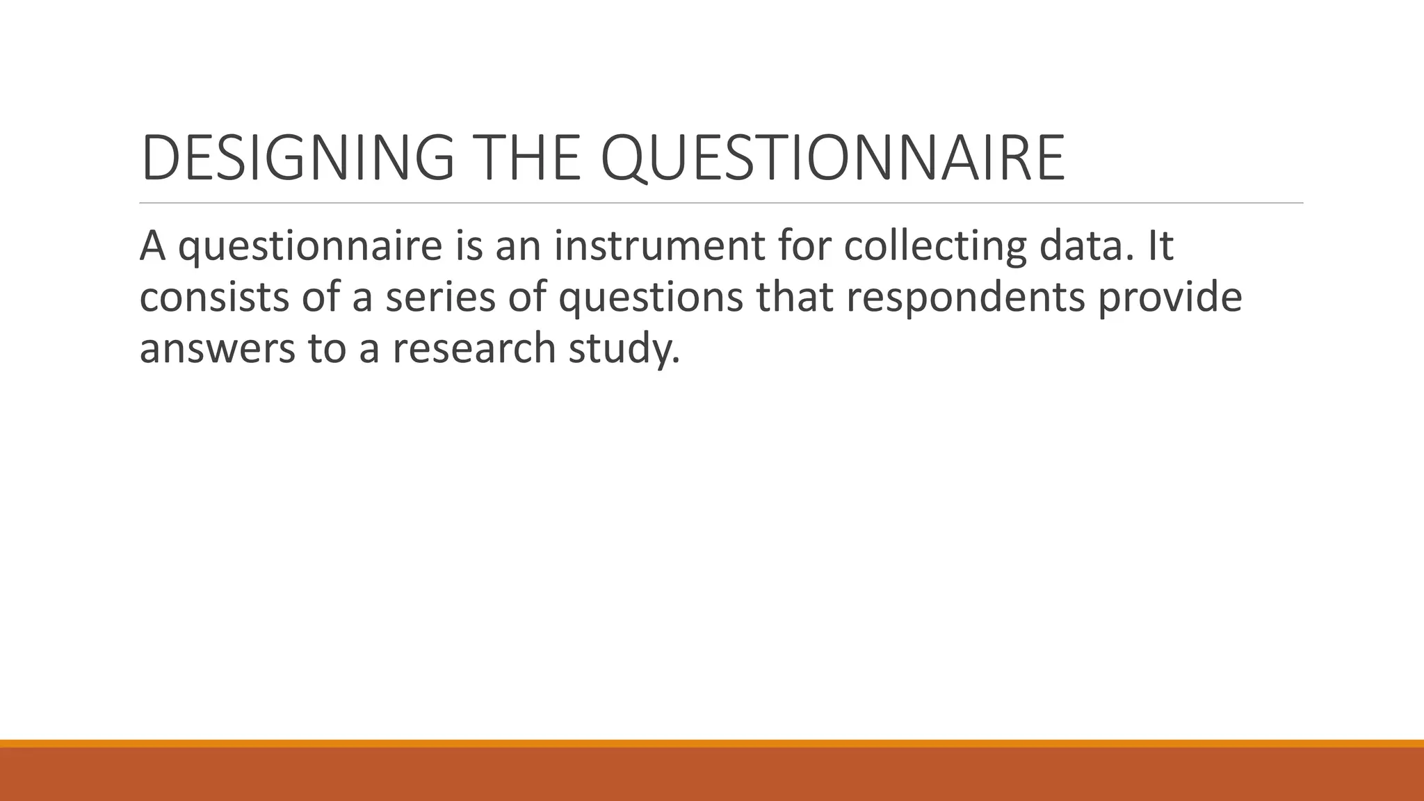 Lesson 21 designing the questionaire and establishing validity and ...