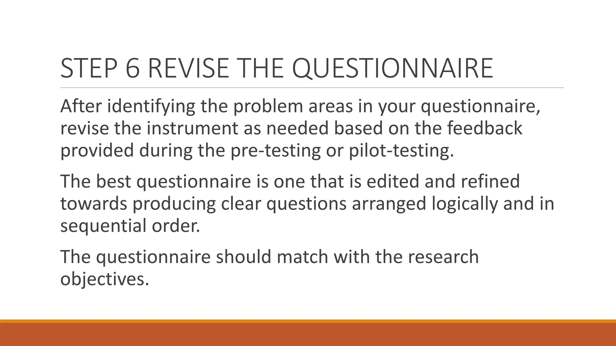 Lesson 21 designing the questionaire and establishing validity and ...