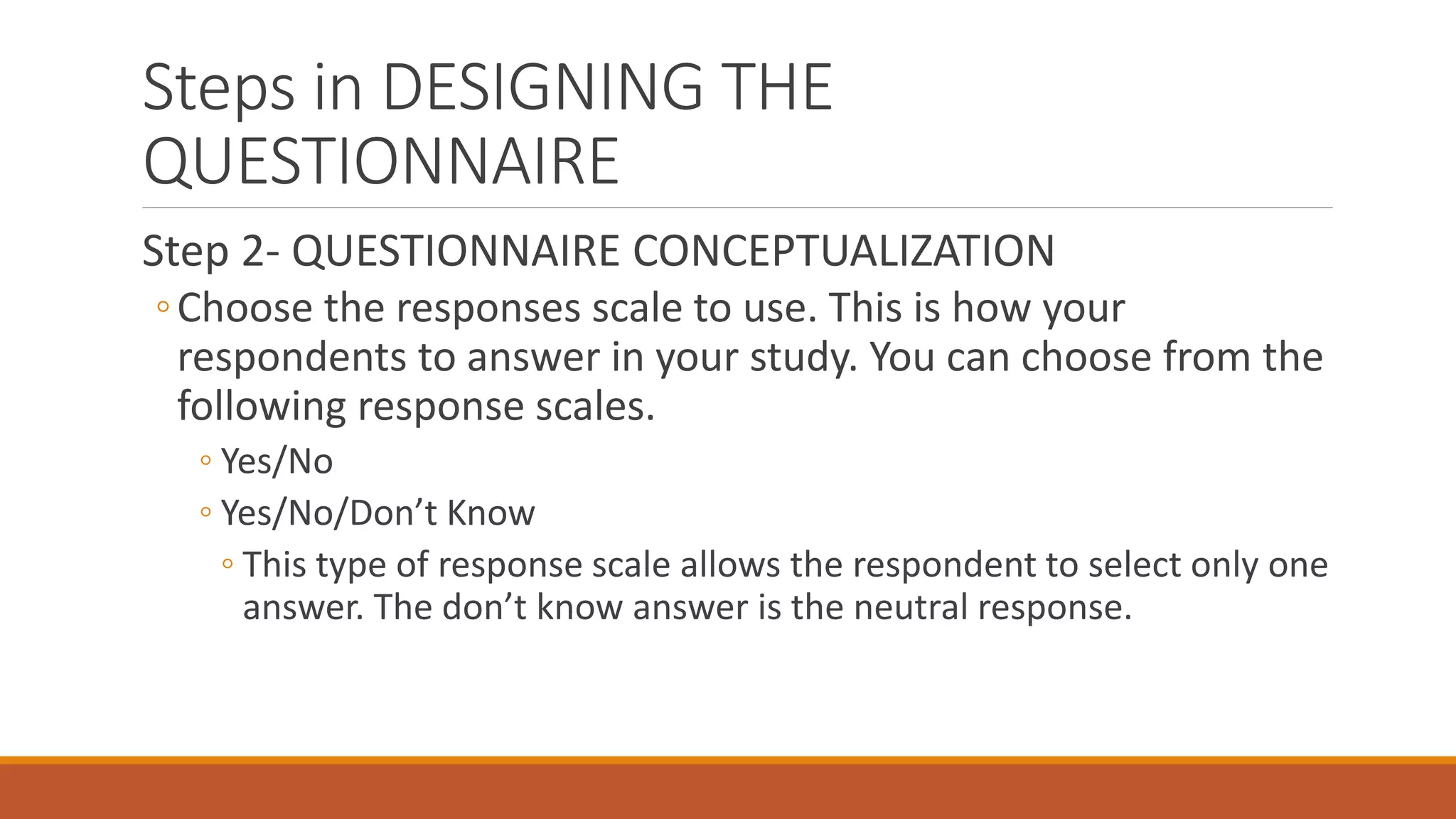 Lesson 21 designing the questionaire and establishing validity and reliabilty | PPTX