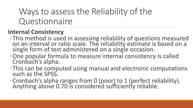Lesson 21 designing the questionaire and establishing validity and ...
