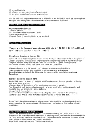 Lesson 21 Legal Framework Governing Company Secretaries : Company Law By dipti dhakul | PDF