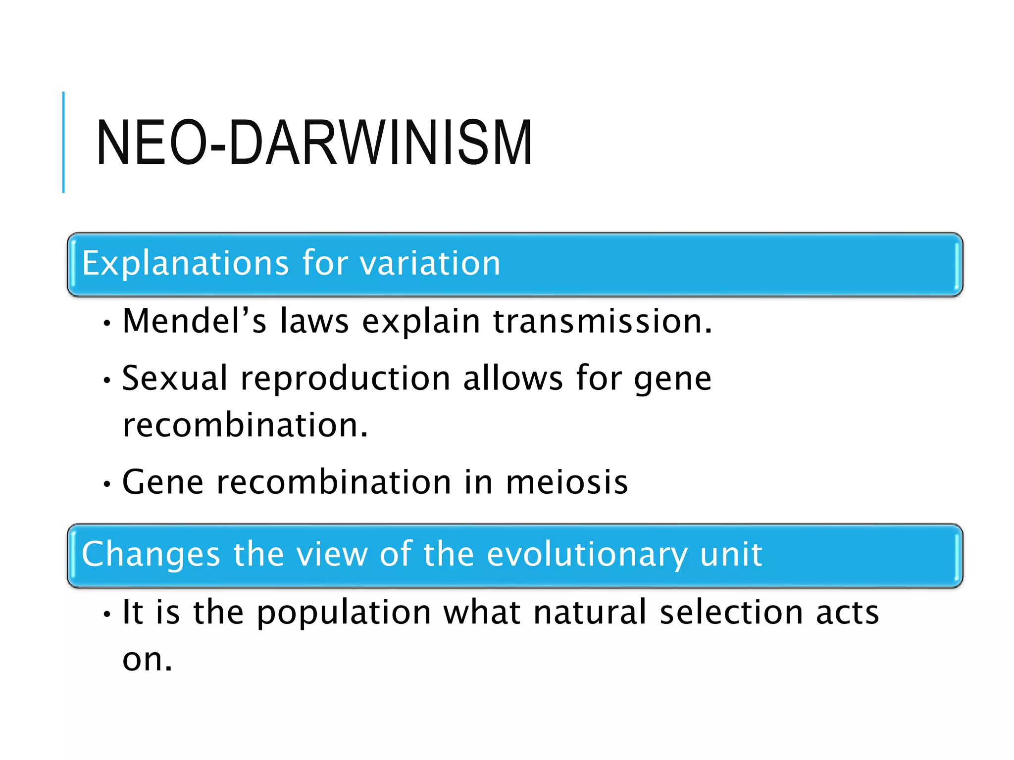 Lesson 21 present day evolutionary theories | PPTX | Biological ...