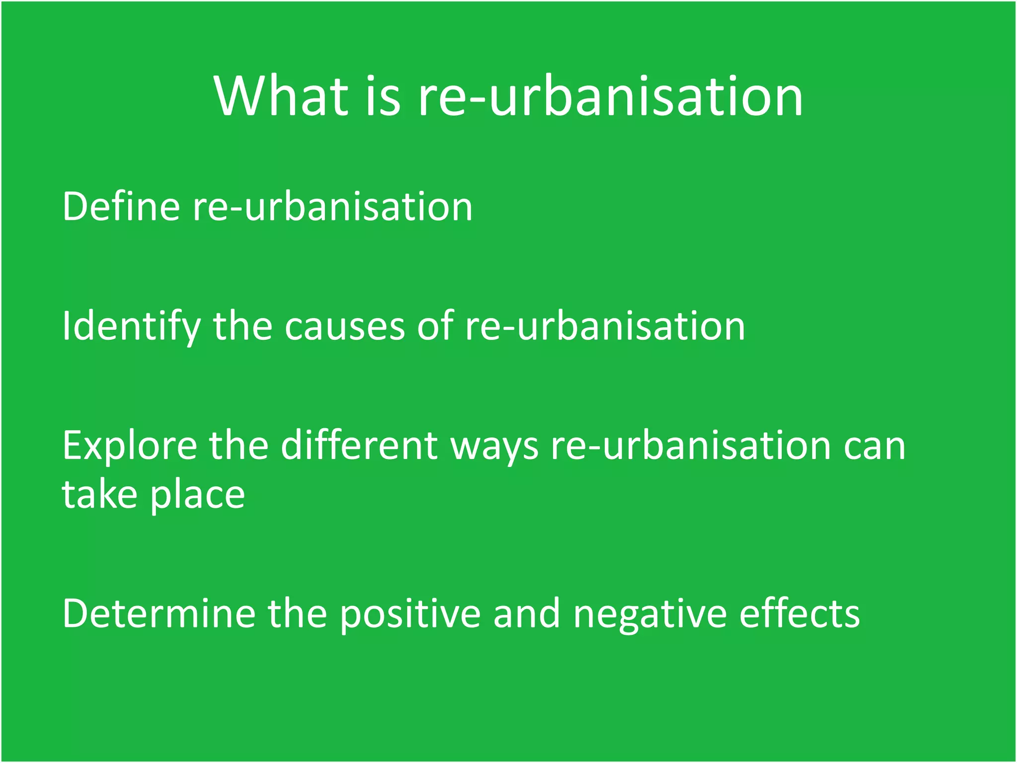 Re-urbanisation | PPT
