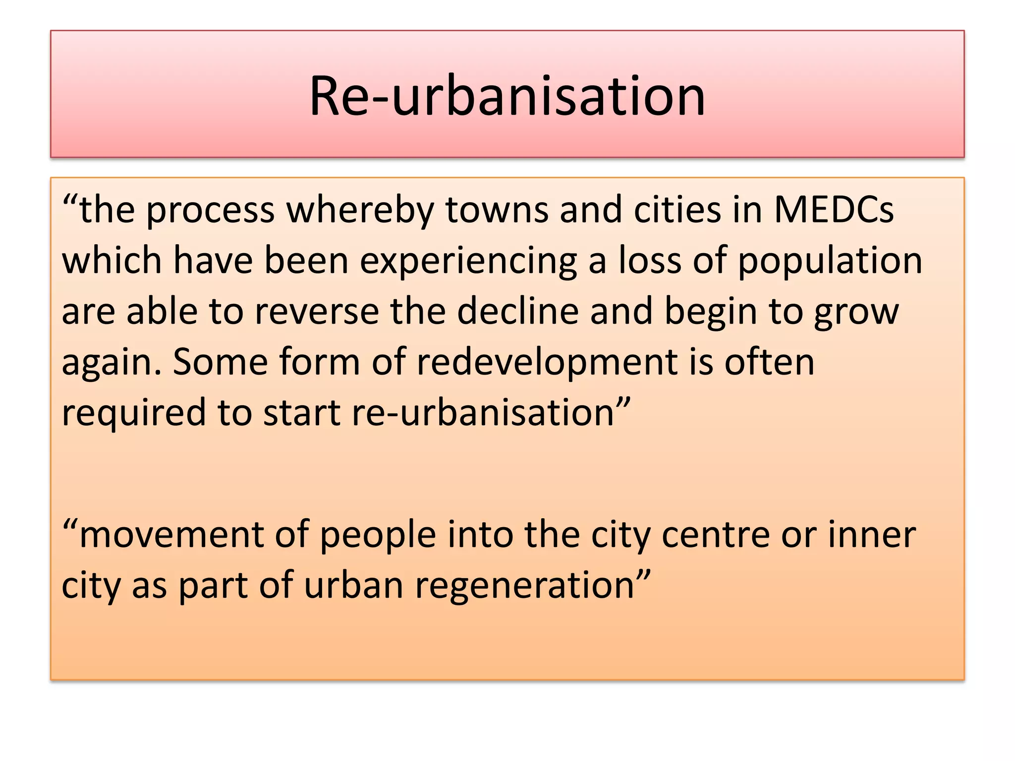 Re-urbanisation | PPT