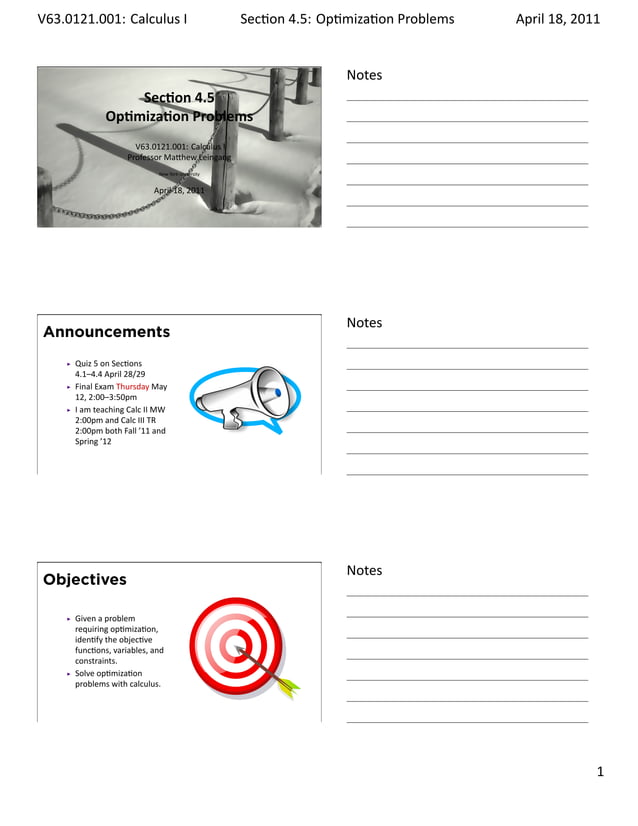 Lesson 22: Optimization Problems (handout) | PDF