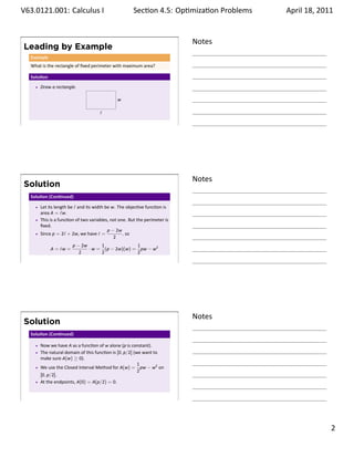 Lesson 22: Optimization Problems (handout) | PDF