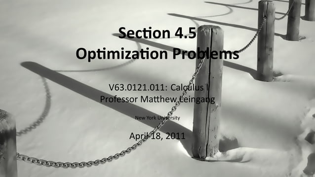 Lesson 22: Optimization Problems (slides) | PDF