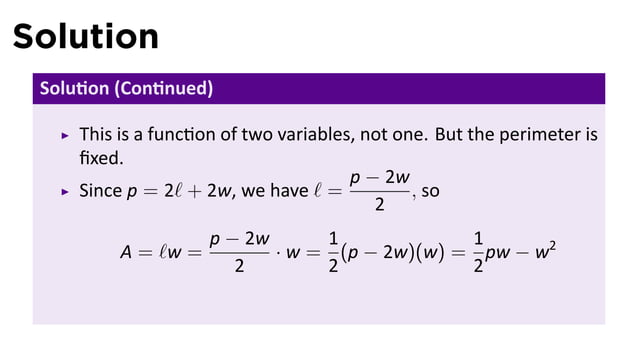 Lesson 22: Optimization Problems (slides) | PDF