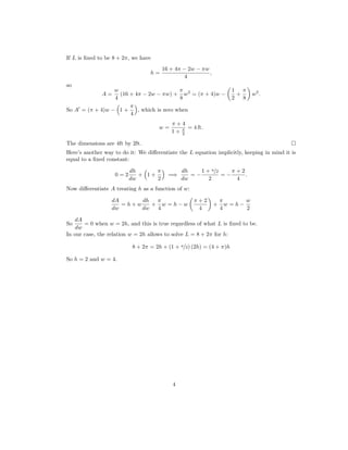 Lesson 22: Optimization Problems (worksheet solutions) | PDF