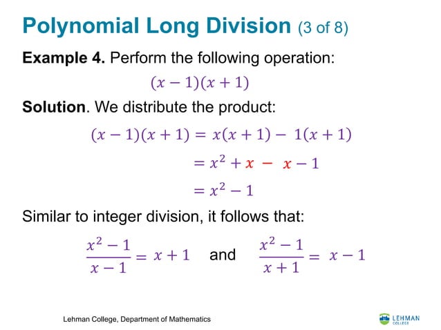 Lesson 22: Polynomial Long Division | PPTX | Computing | Technology & Computing