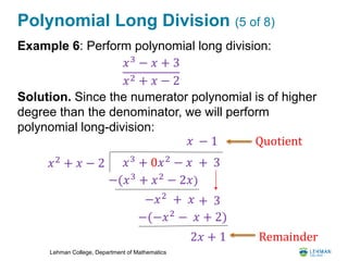 Lesson 22: Polynomial Long Division | PPTX | Computing | Technology ...