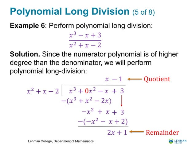 Lesson 22: Polynomial Long Division | PPTX | Computing | Technology ...