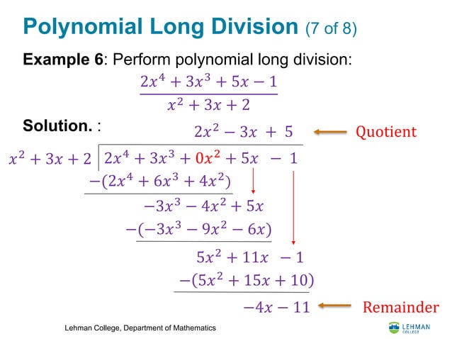 Lesson 22: Polynomial Long Division | PPTX | Computing | Technology ...