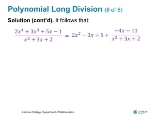 Lesson 22: Polynomial Long Division | PPTX