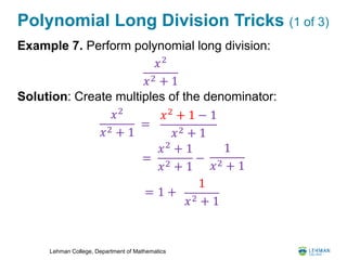 Lesson 22: Polynomial Long Division | PPTX