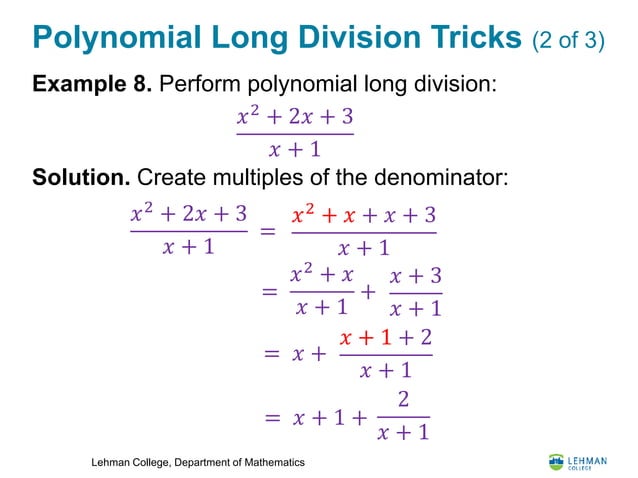 Lesson 22: Polynomial Long Division | PPTX | Computing | Technology ...