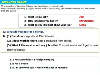 Lesson 22 review speaking frame 2 | PDF
