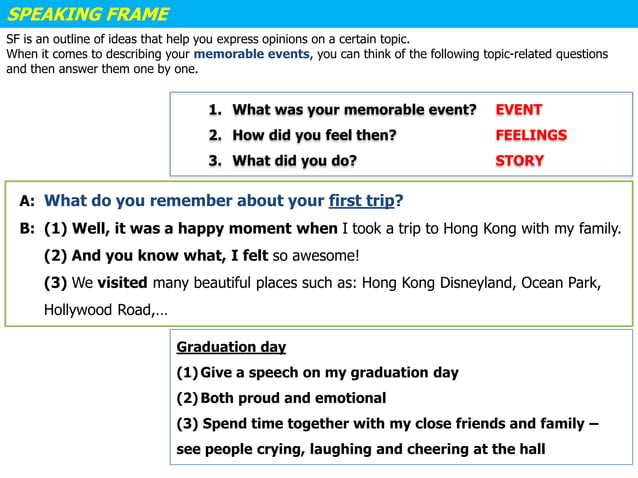 Lesson 22 review speaking frame 2 | PPT