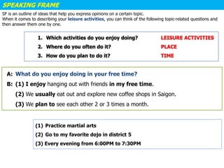 Lesson 22 review speaking frame 2 | PDF