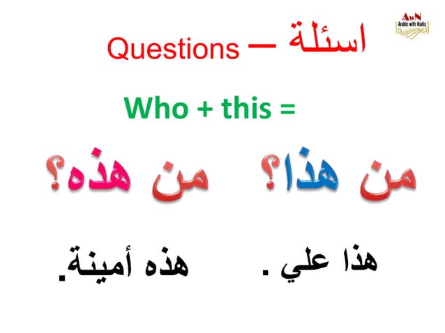 Arabic With Nadia - Lesson 2 Slides | PPTX | Islam | Religion & Spirituality