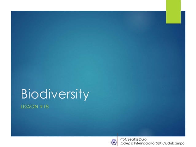 Lesson 22 biodiversity | PPT